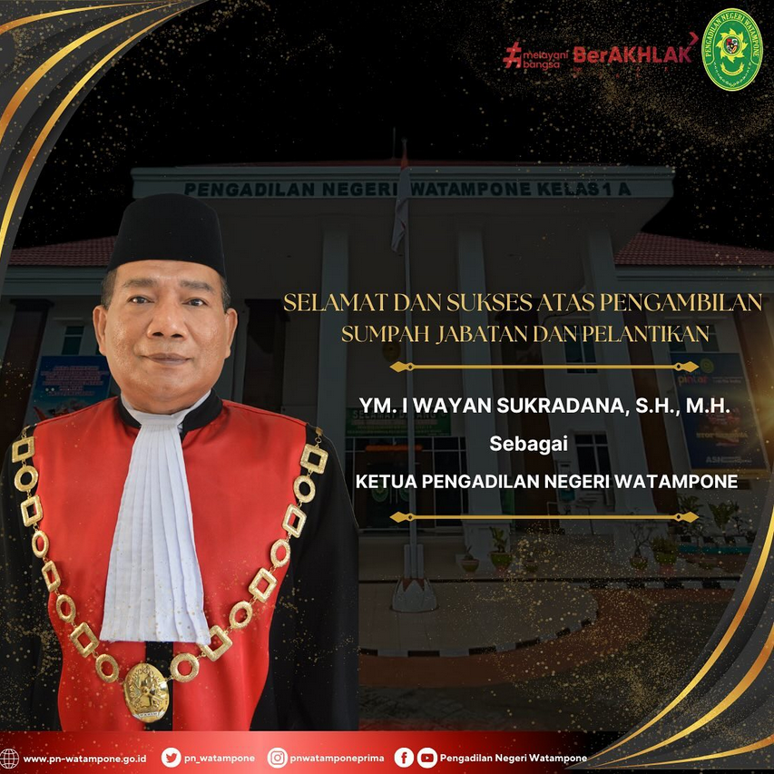 Keluarga Besar PN Watampone Mengucapkan Selamat dan Sukses atas ...